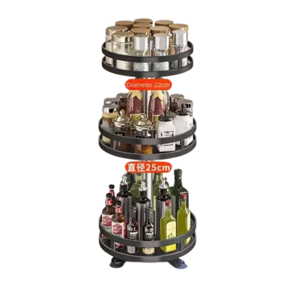 360° Rotating Storage Spice Rack: Effortless Organization with Every ...